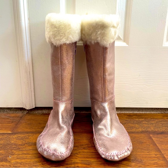 Nine West | Shoes | Pink Sparkle Suede Boots | Poshmark